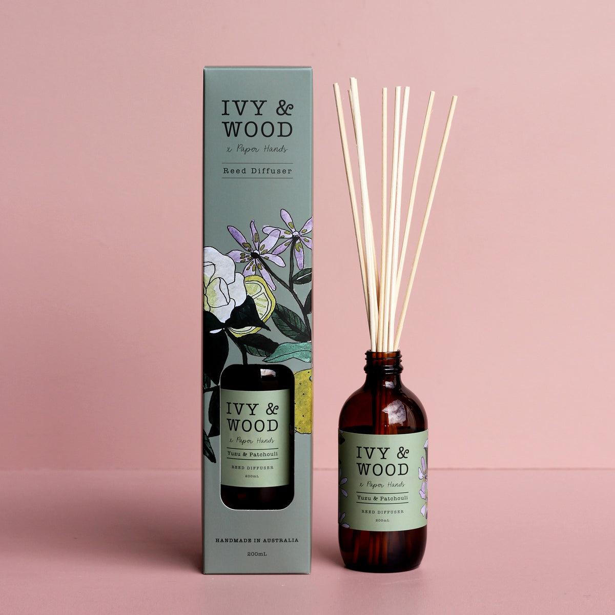 Yuzu & Patchouli Botanical Reed Diffuser | Ivy & Wood | Australia