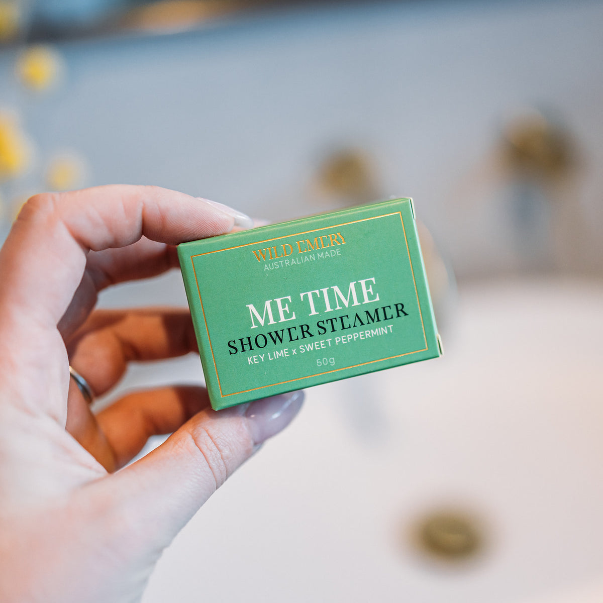 Me Time Lime & Mint Shower Steamer by Wild Emery, Ivy & Wood Australia